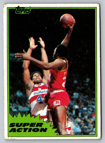1981-82 Topps #110 Moses Malone Super Action Houston Rockets Low Grade ...