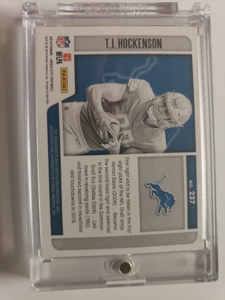 T.J Hockenson Absolute Triple Patch Auto Rookie /199 | eBay