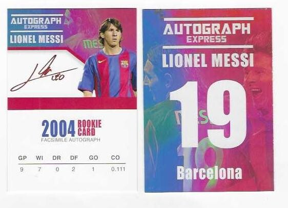 2004 LIONEL MESSI AUTOGRAPH EXPRESS FACSIMILE SIGNATURE BARCELONA RC ...