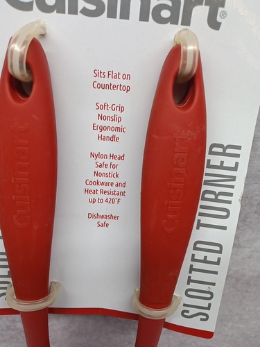 Cuisinart Spatula Slotted Solid Turner Set Red Nonstick Cookware Safe | eBay