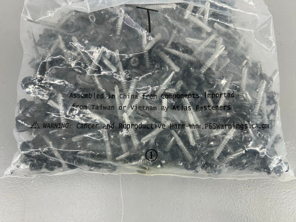 Atlas Fastener METAL ROOFING SCREWS - METAL ULTIMATE - Black 1.5" 5lbs ...