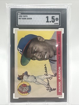 1955 Topps - Hank Aaron - #47 Milwaukee Braves SGC 1.5 Home Run King 👑 ...