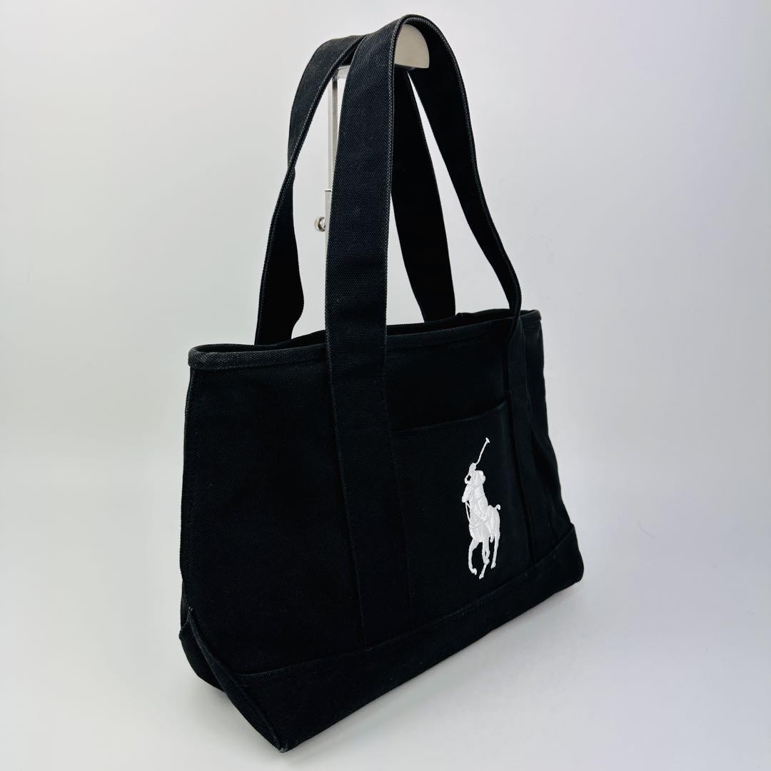 Polo Ralph Lauren logo embroidered black tote bag handbag Auth | eBay