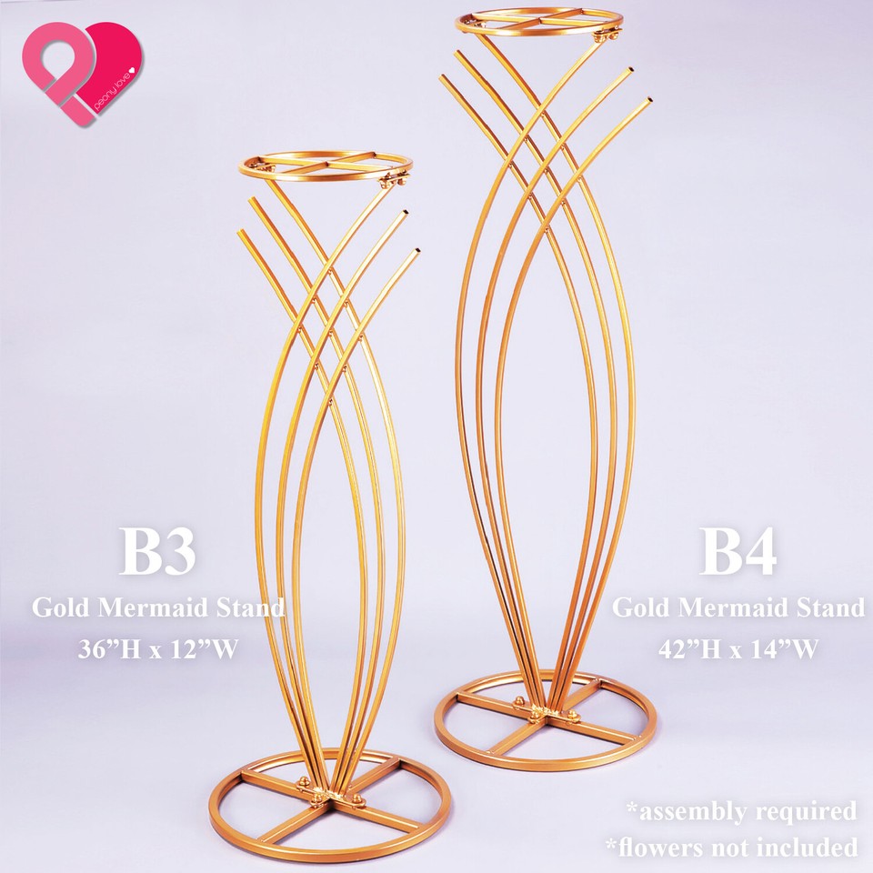 Metal Wire Flower Centerpiece Stand Vase Pillar Wedding Clear PVC ...