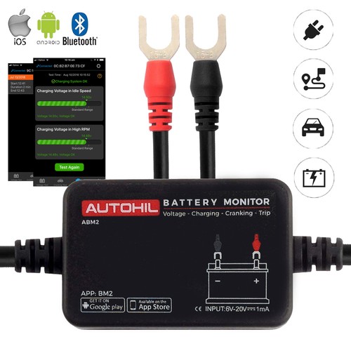 Autohil Bluetooth Battery Monitor & Tester Single Dual Multiple 12V ...