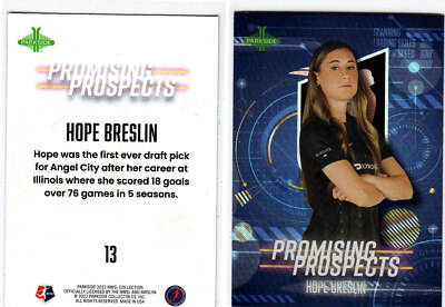 Hope Breslin 2022 Parkside NWSL PROMISING PROSPECTS BLUE #13 | eBay
