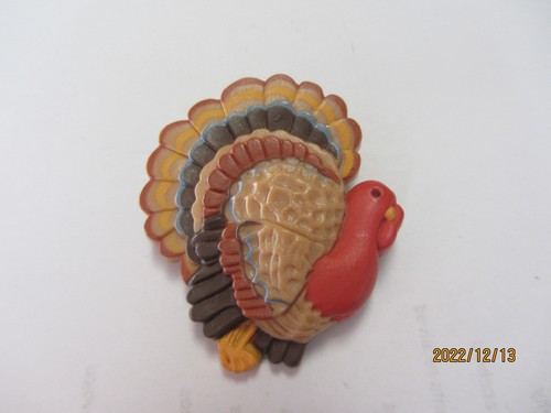 VINTAGE HALLMARK CARDS RESIN THANKSGIVING TURKEY BROOCH PIN | eBay