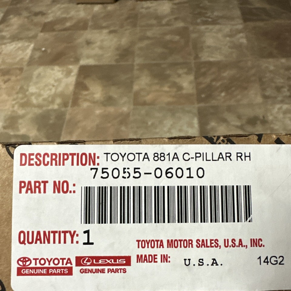 7505506010 Genuine Toyota GARNISH SUB-ASSY, REAR PILLAR, OUTER RH 75055 ...