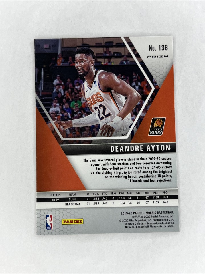 2019 Panini Mosaic #138 Deandre Ayton Reactive Orange Phoenix Suns | eBay