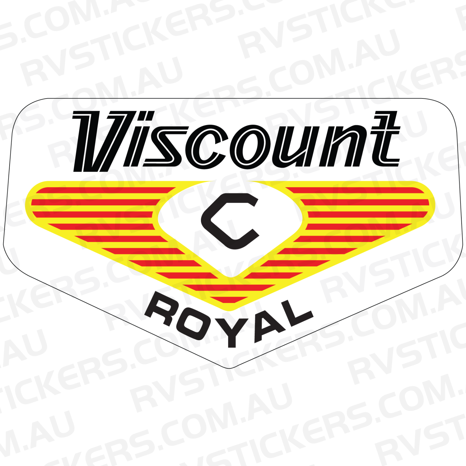 VISCOUNT 1970s ROYAL LOGO 340mm, vintage retro Caravan decal | eBay ...