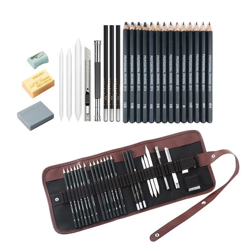 Drawing Pencils, 24pcs Sketching Pencils Set with Graphite Pencils 12B ...