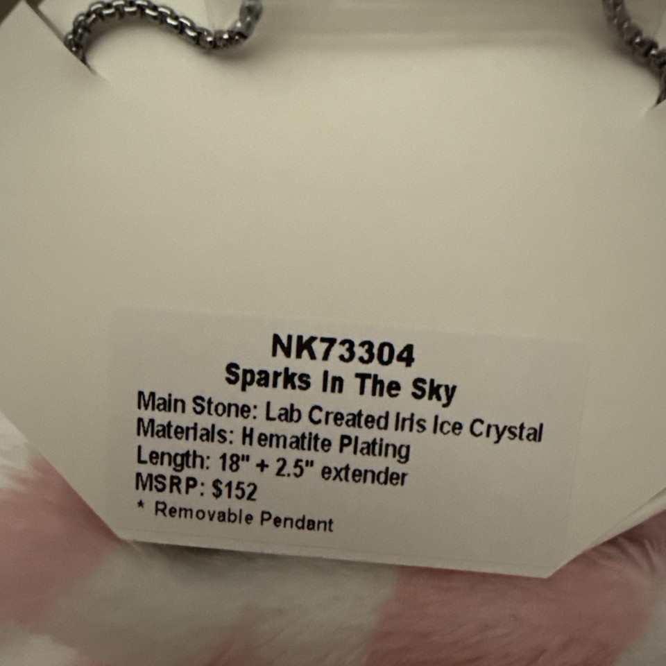 Bomb Party OG Necklace Sparks In The Sky Lab Created Iris Ice Crystal ...