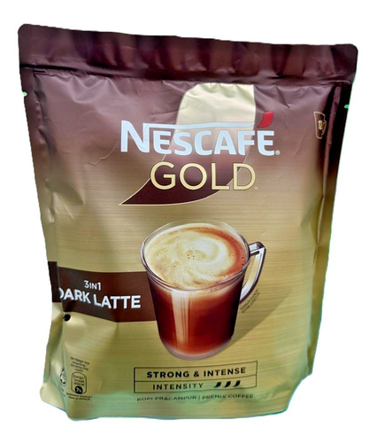 Nescafe Gold 3 in 1 Dark Latte Strong & Intense Premix Coffee 12's x ...