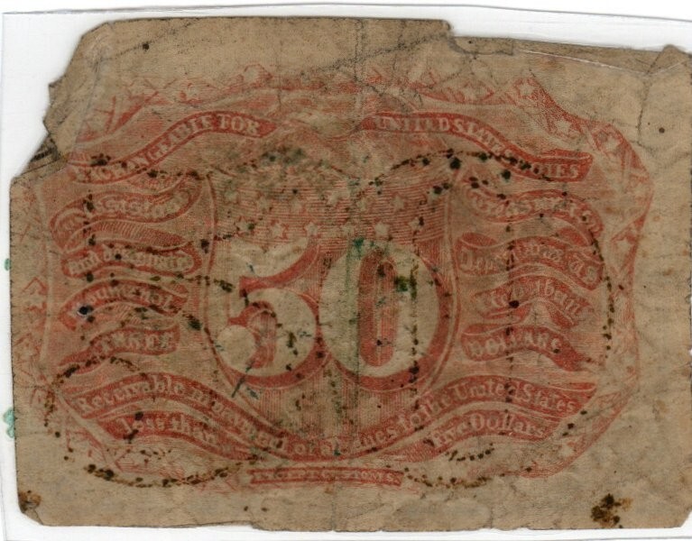 Fractional Currency United States 50 Cents Second Issue, laminated | eBay