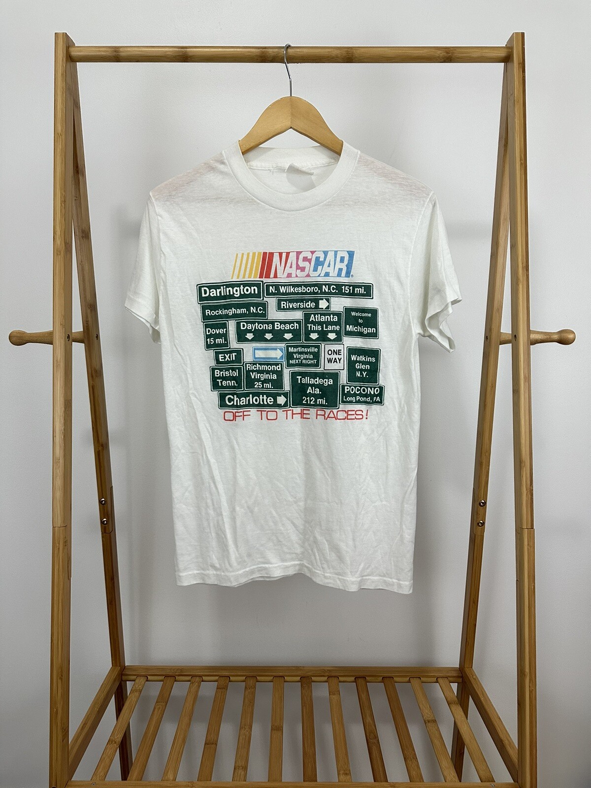 VTG 80s Nascar Racing Road Signs Off To The Races Pap… - Gem