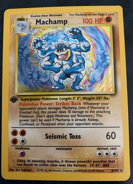 Wizards of the Coast Machamp 8/102 Pokemon Base Set 1st Edition ...