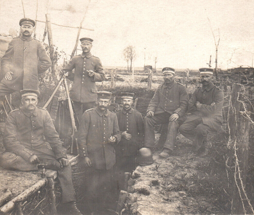 WWI German Soldiers Trench Helmet Battlefield Rifles Real Photo ...