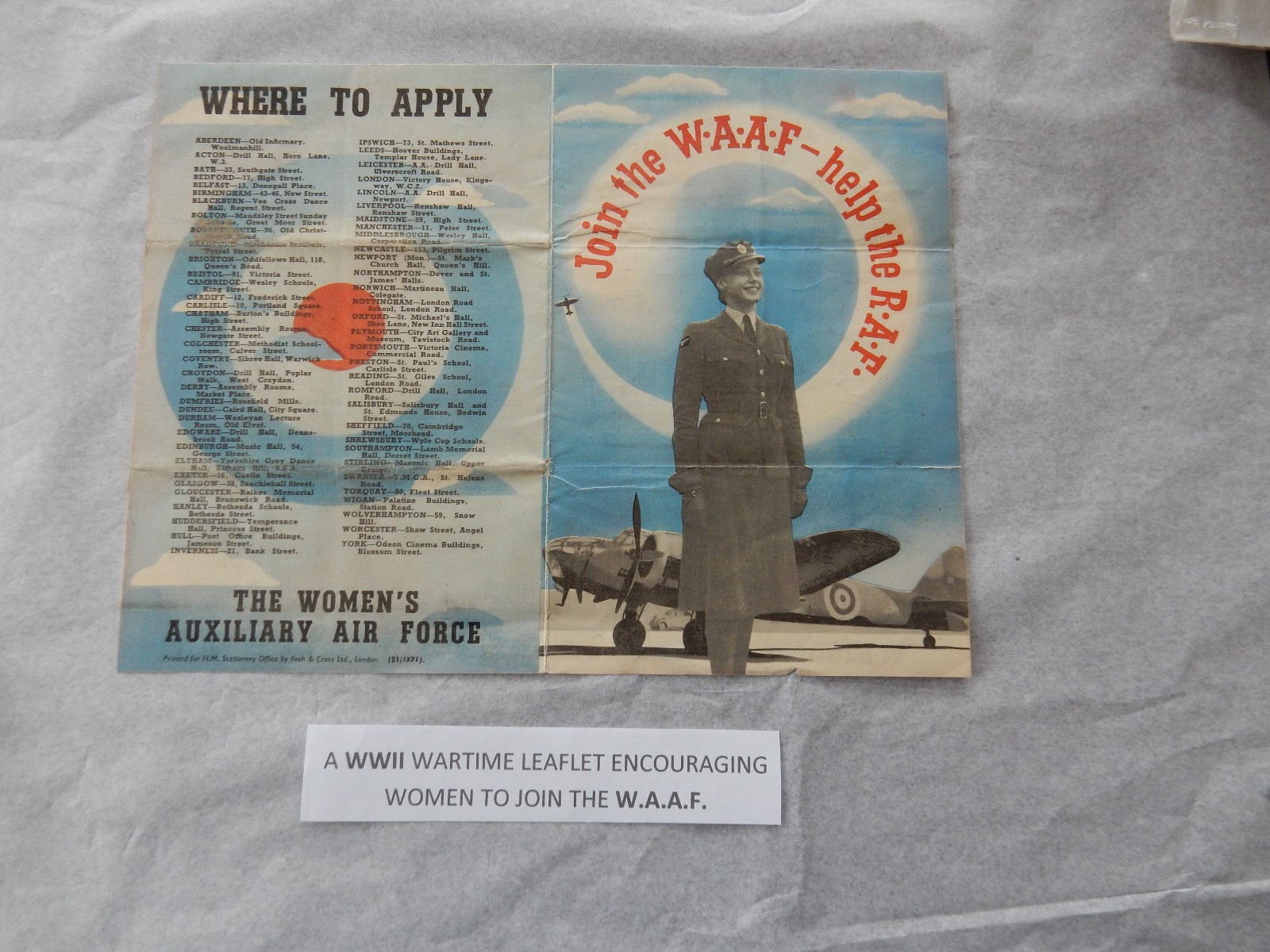 WW2 WAF RECRUITING LEAFLET 180 X 120 mm folded | eBay