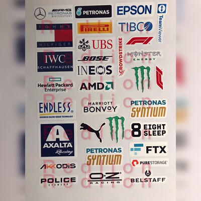Mercedes AMG F1 sponsor And Partner stickers For Helmet.Pc Etc | eBay UK