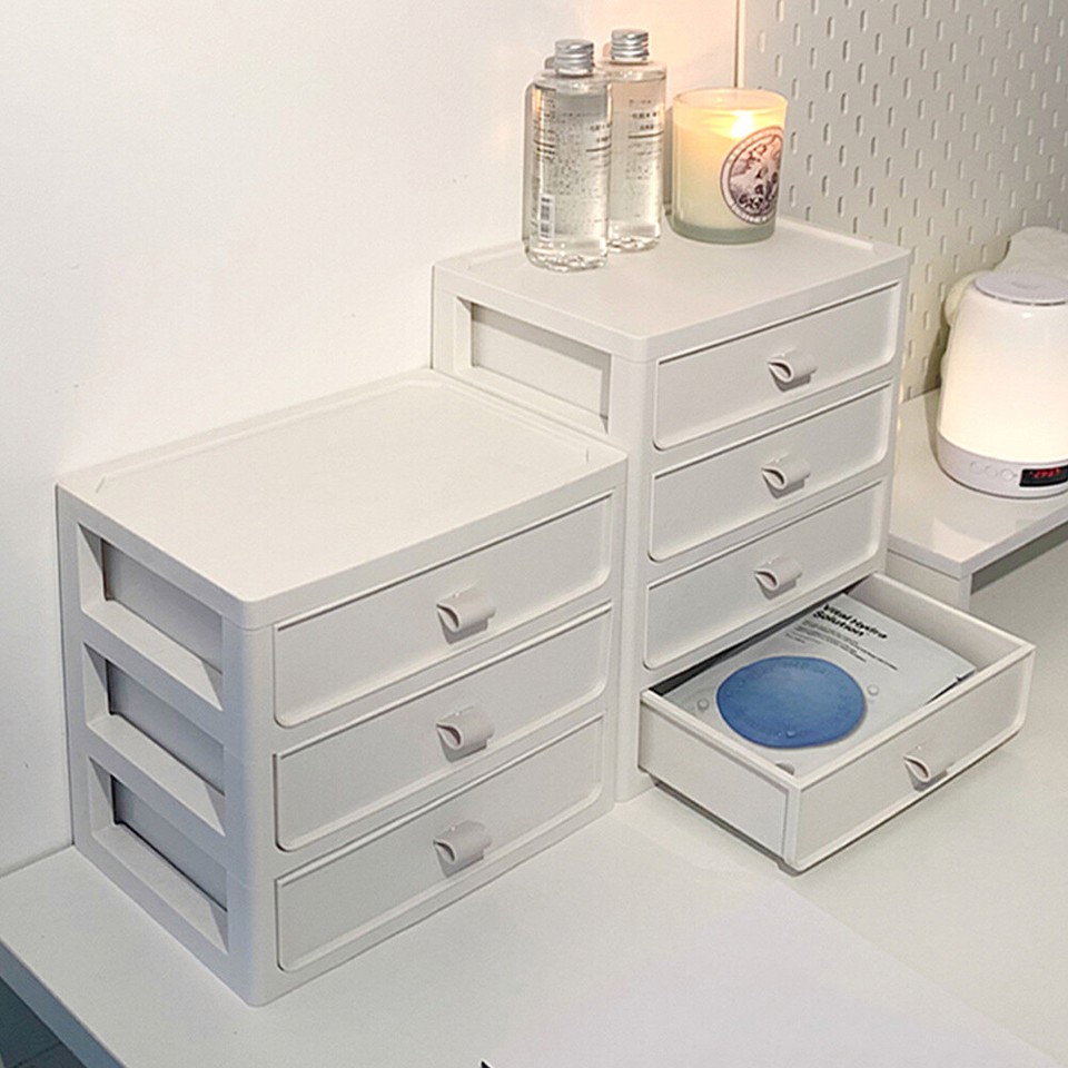 2-4 Tier Large Storage Box Office Home Desk Cosmetic Stationery Case ...