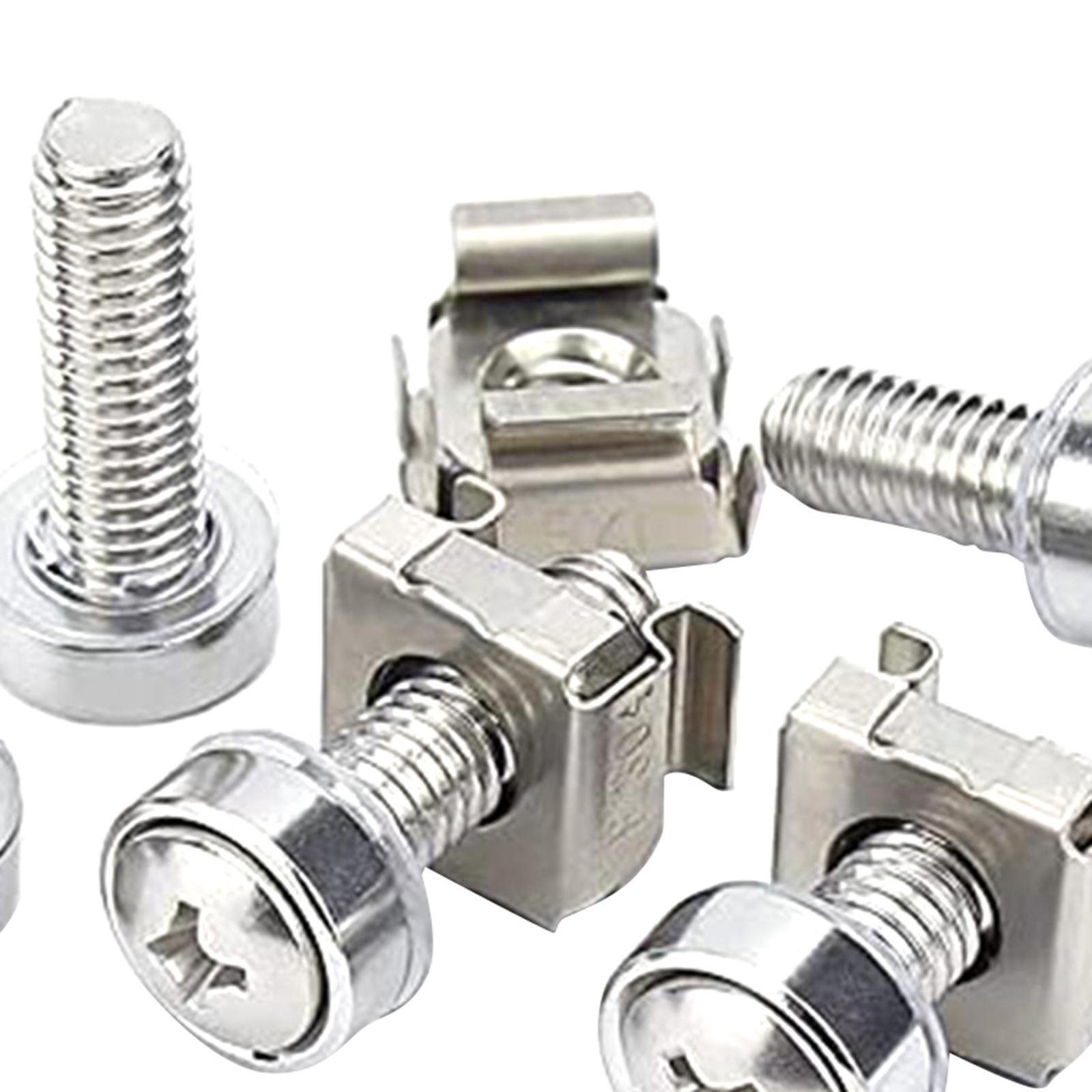 50 Pieces M6 Cage Nuts and Screws Set Iron Professional Rack Mount Cage ...