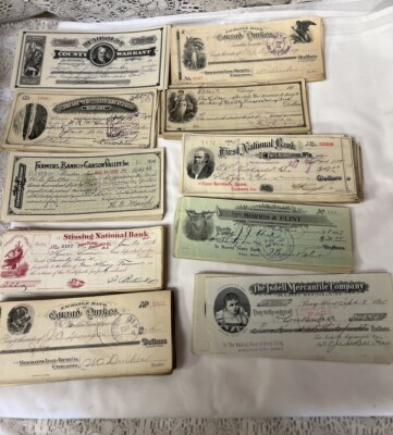 Antique/vintage checks 1876-1922 Lot Of 5 | eBay