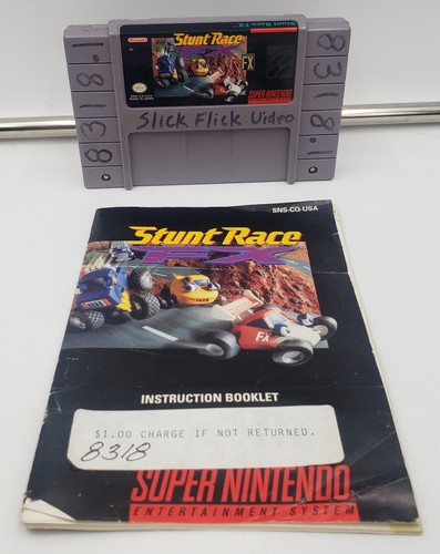 STUNT RACE FX SUPER NINTENDO SNES VIDEO GAME CARTRIDGE WITH ORIGINAL ...