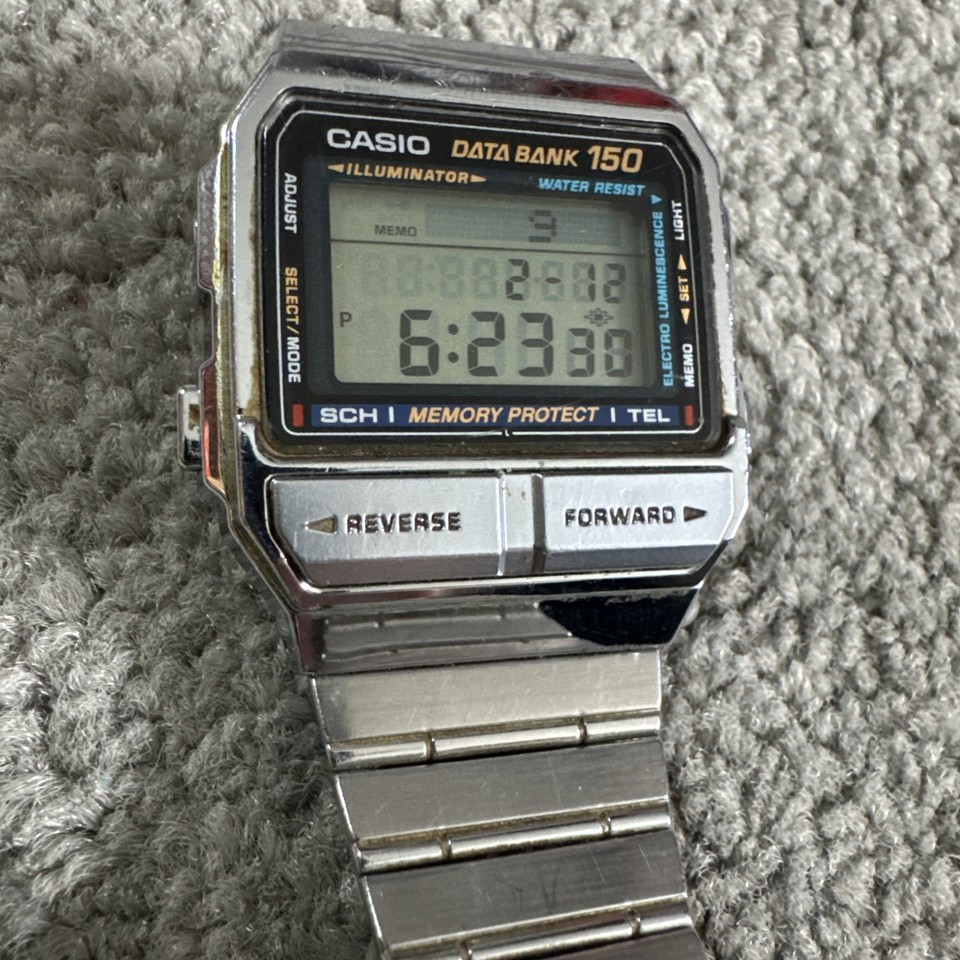 Vintage Retro 1990s Casio Data Bank DB 1500 1479 Watch With Original ...