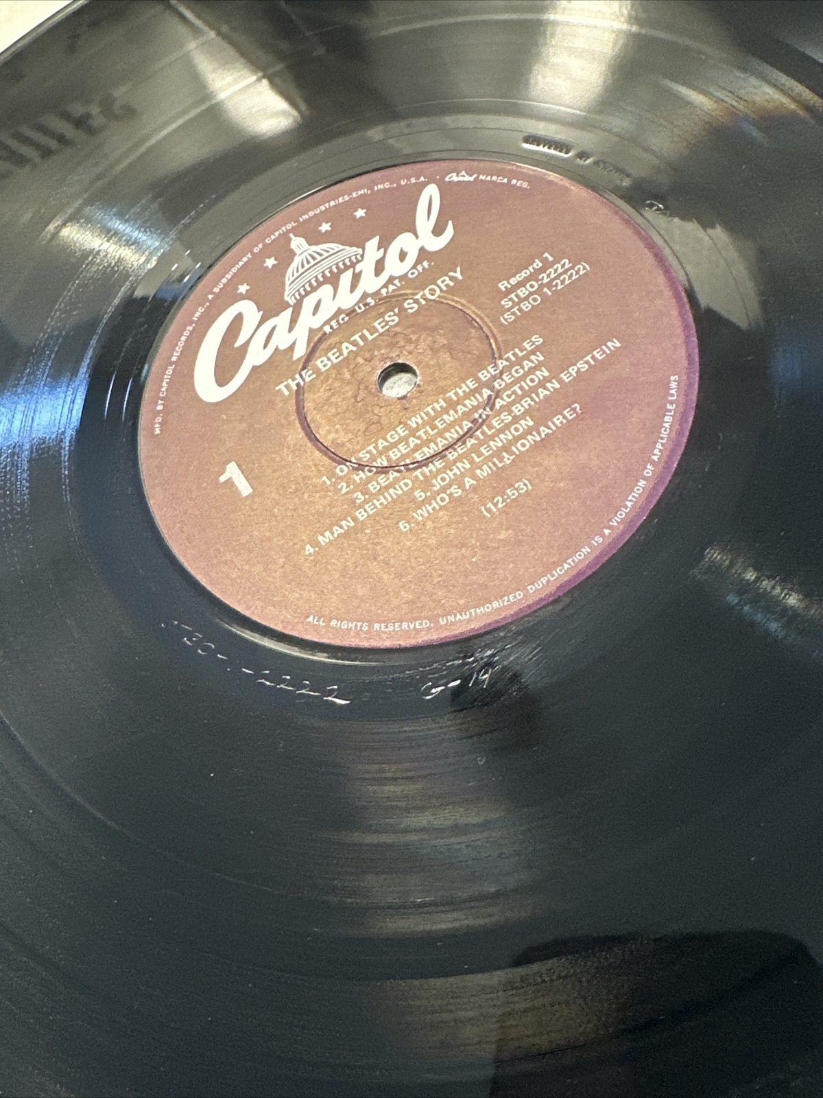 The Beatles' Story Capitol Purple Label TBO2222 Double LP Vinyl ...