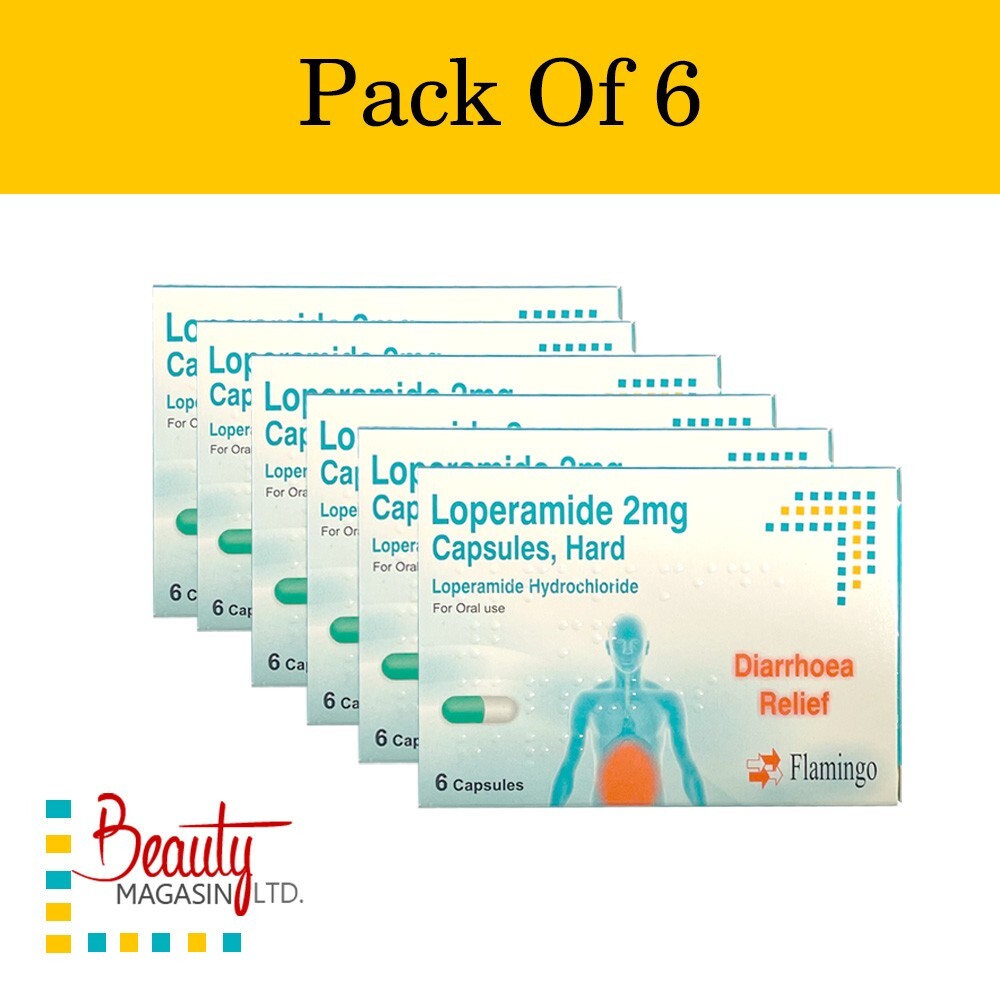 Flamingo Loperamide Diarrhoea Relief 2mg Capsules | Packs of 6 ...