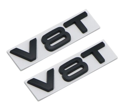 2pcs Metal V8T Logo Car Side Fender Marker Letter Sport Emblem Badge ...