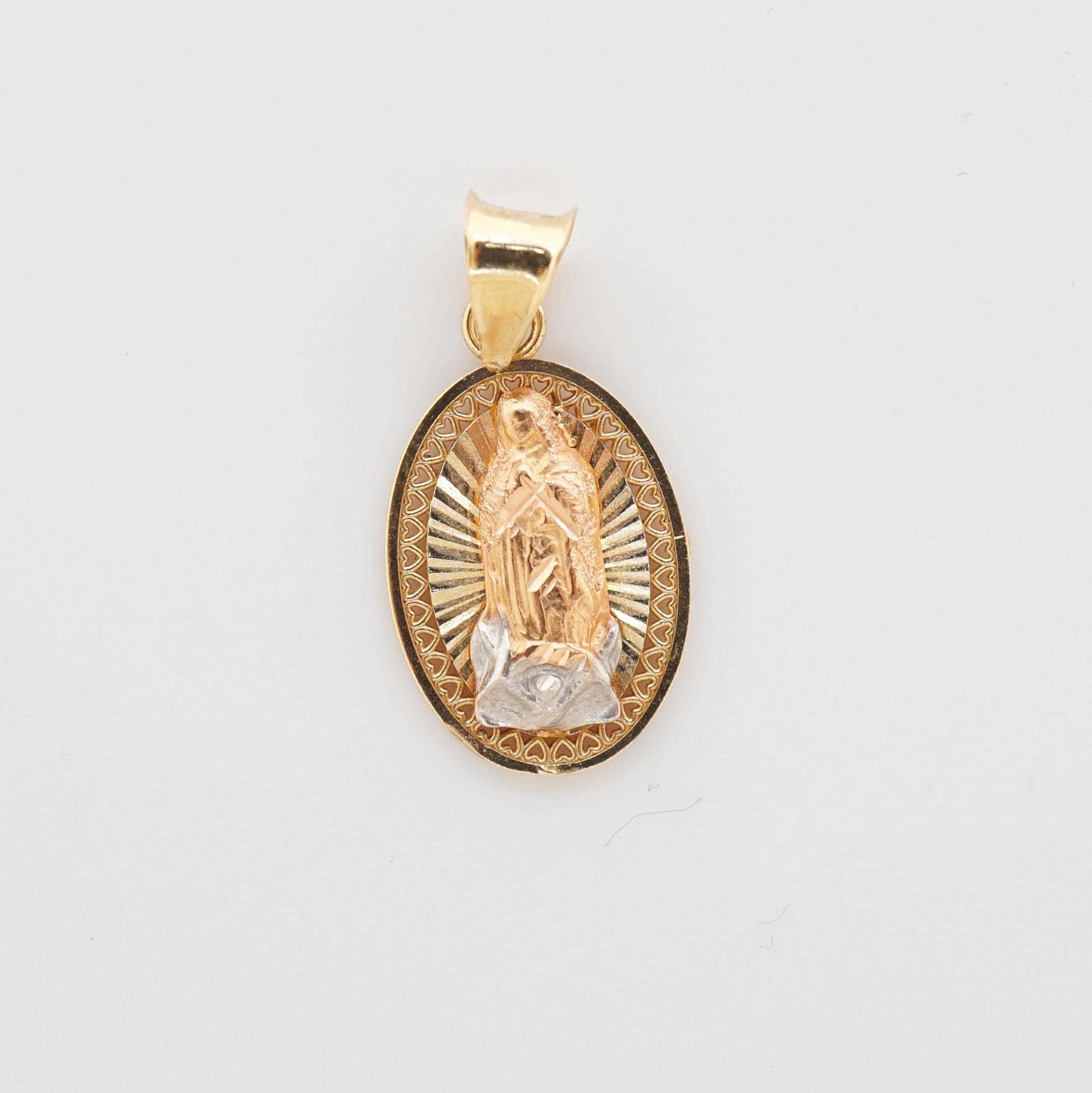 14k Multi-Tone Gold Religious Oval Pendant Estate Sale Find | eBay
