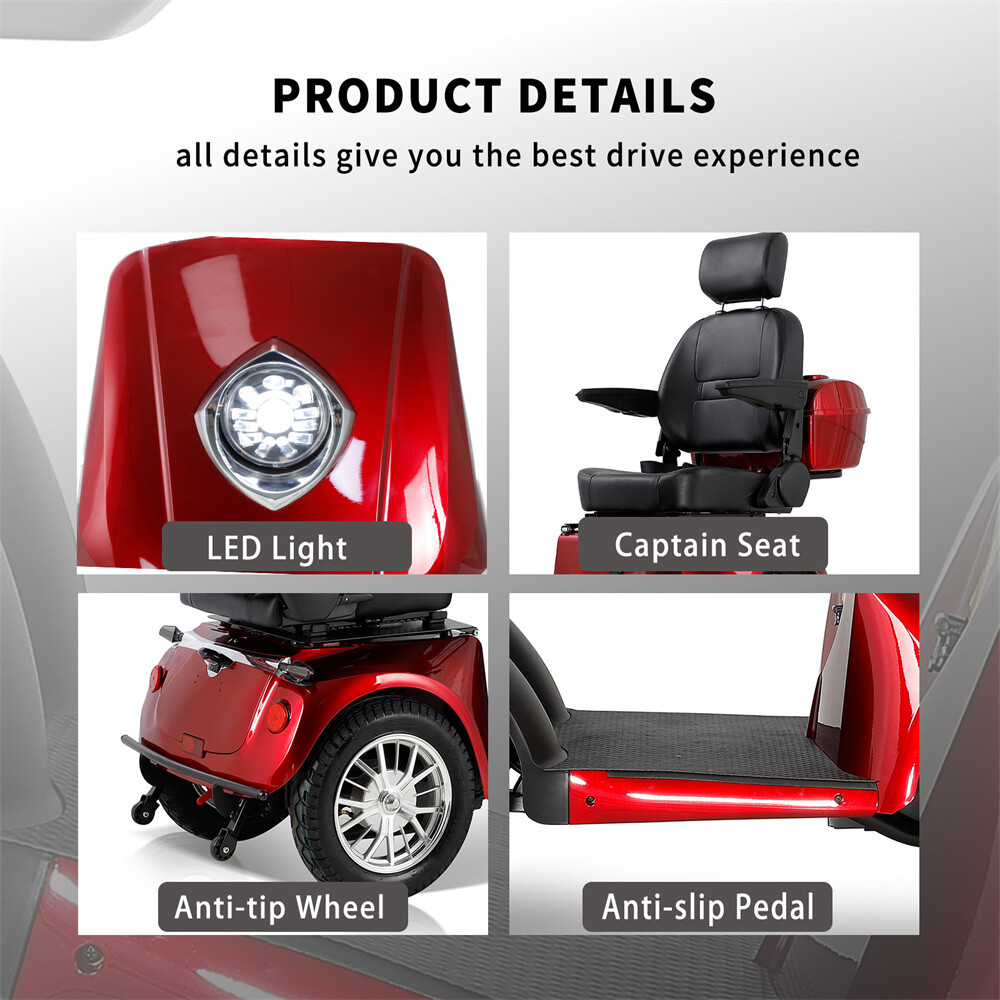 Four Wheels Mobility Scooter 800W 60V 20AH Battery Motor for Adult ...