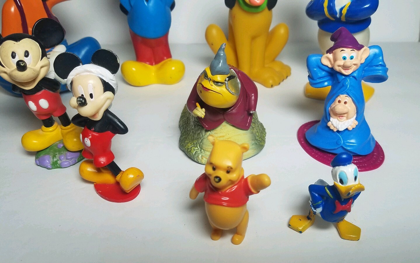 Disney toy Figure Lot Mickey Mouse Donald Duck Pluto Goofy Dwarf Poo ...