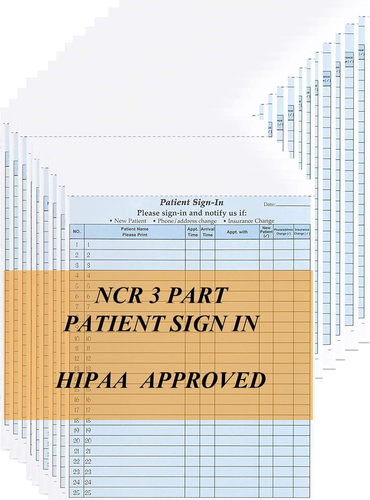 NCR Carbonless 3 Part Patient Sign in Sheets HIPAA Approved and ...