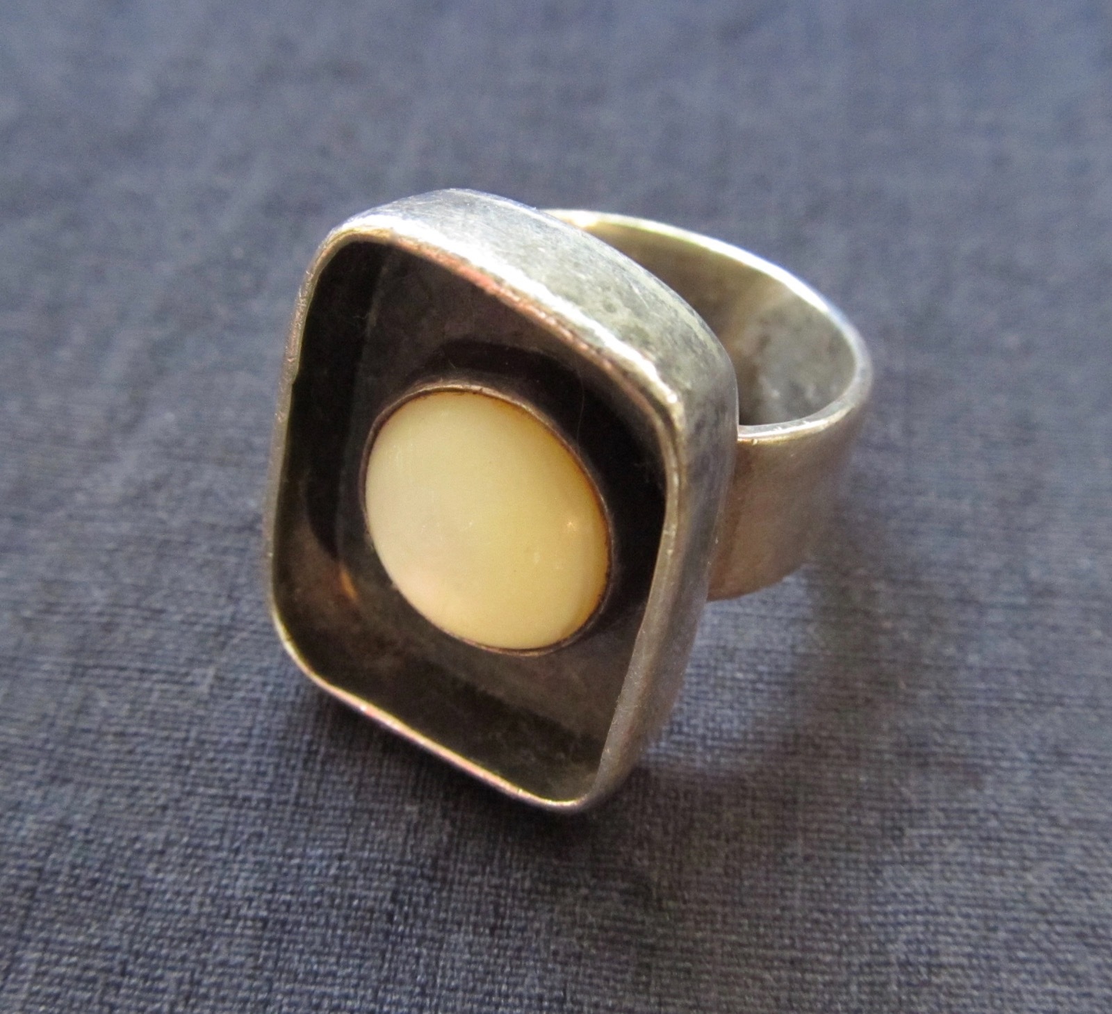 Vintage 1955 Sterling MOP Modernist Ring By James Lanham Walker Art ...