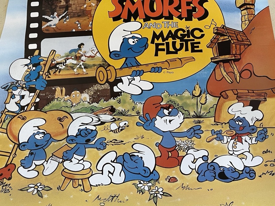 Vintage 1984 The Smurfs And The Magic Flute Poster 80s Smurf 36x24” NOS ...