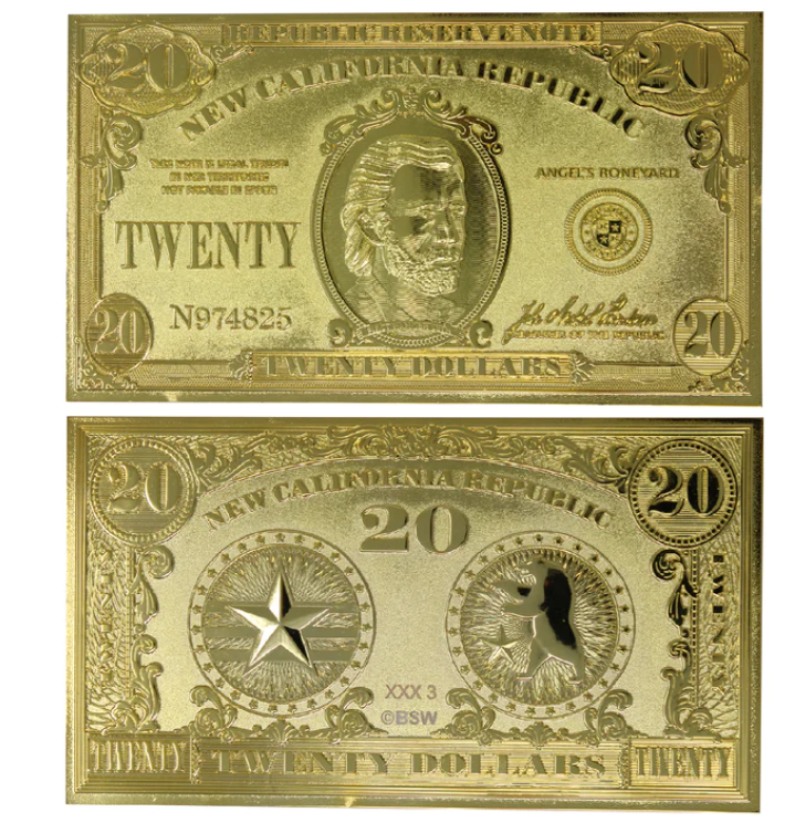 Fallout New Vegas NCR Bill Replica Gold Plated Ingot Official ...