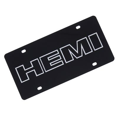 Hemi Logo License Plate (Black) | eBay