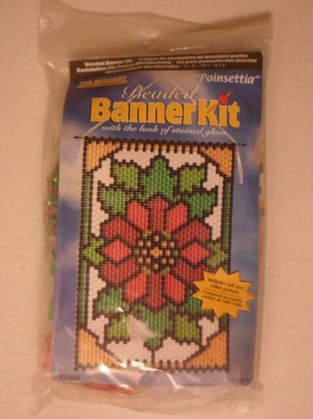 Poinsettia Beaded Banner Kit #5306 The Beadery Craft Products for sale ...