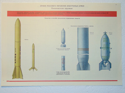 Original Chemical Weapon Poster fallout Soviet Civil Defense radiation ...