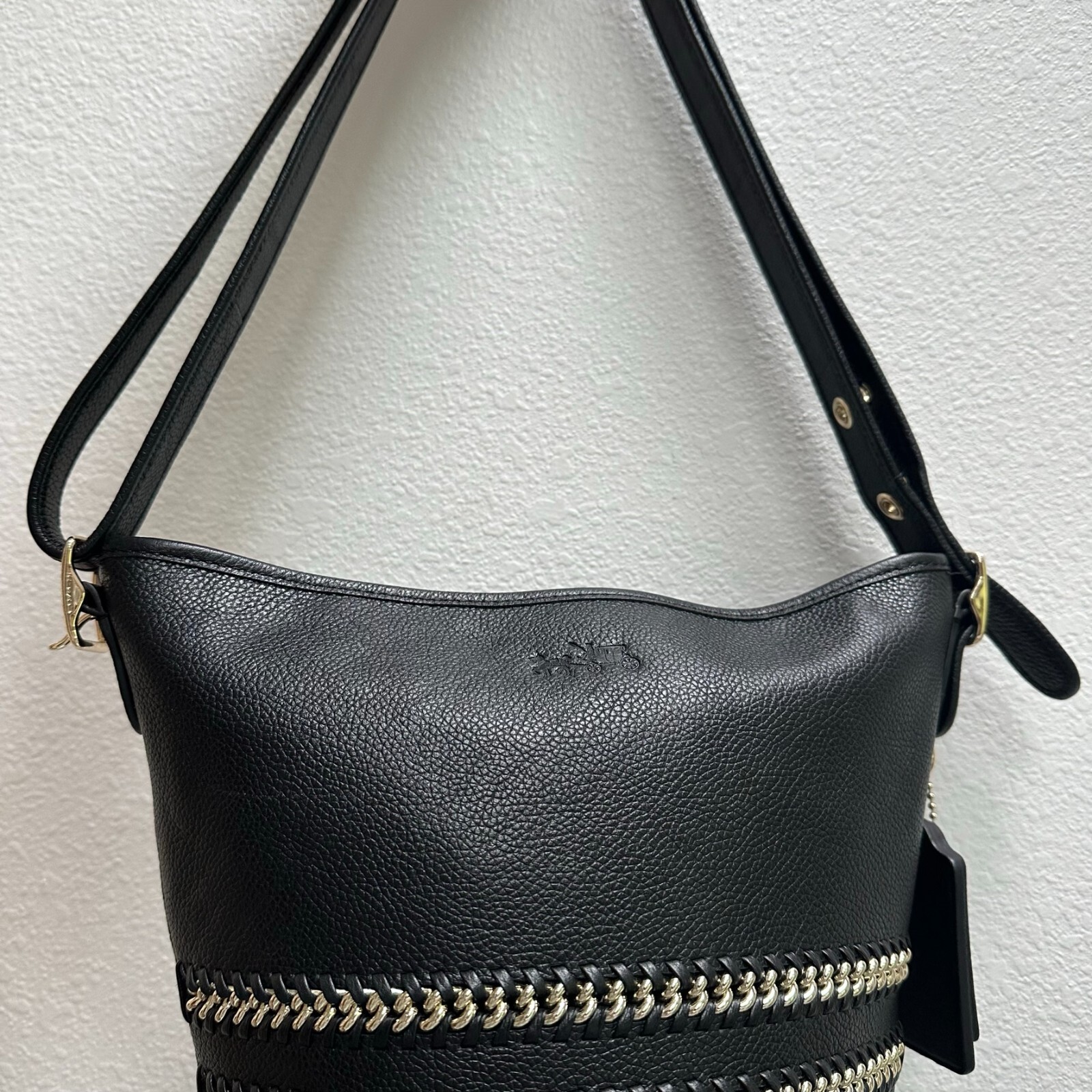 RARE COACH MINI DUFFLE 35373 IN BLACK WHIPLASH LEATHE… - Gem