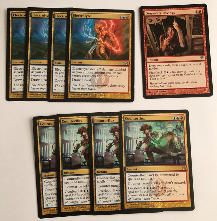 MTG - 4 x COUNTERFLUX, 4 x ELECTROLYZE, DESPERATE RAVINGS - NM / MINT ...