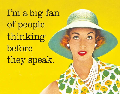 People Think Before Speaking Tin Metal Sign Ephemera Funny Humorous ...