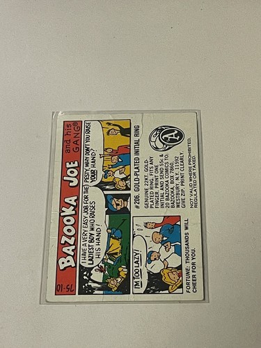1975 Topps Bazooka Joe & His Gang #206 Puzzle Back CREASED **028611 | eBay