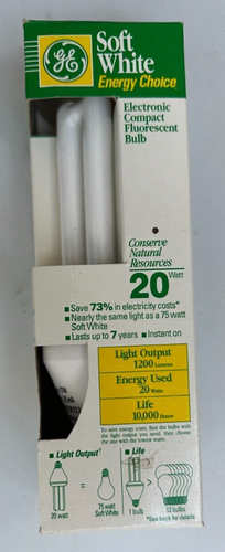 GE Soft White Electronic Fluorescent Bulb 20W 1200 Lumens Replaces 75W ...