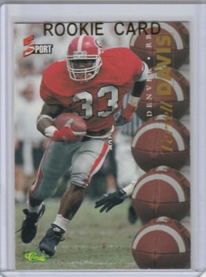 TERRELL DAVIS 1995 ROOKIE CARD Georgia Bulldogs COLLEGE FOOTBALL RC ...