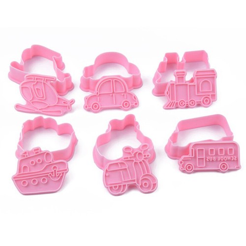6pcs 3D Car Plane Cookie Cutter Biscuit Mold Train Vehicle Baking Cake ...