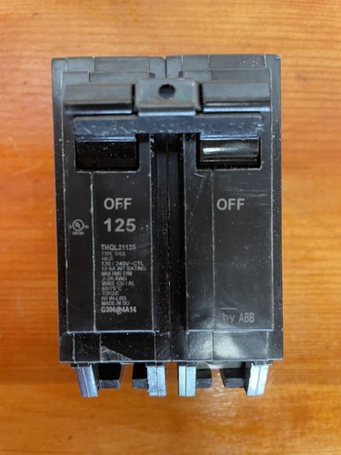 GE THQL21125 2P 125 Amp Plug In 120/240V Circuit Breaker | eBay