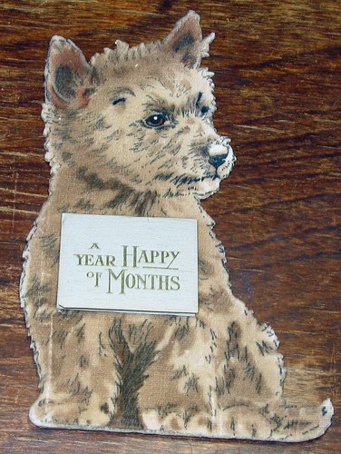 Antique 1929 Victorian Terrier Dog Figural Calendar Trade Card Vintage ...